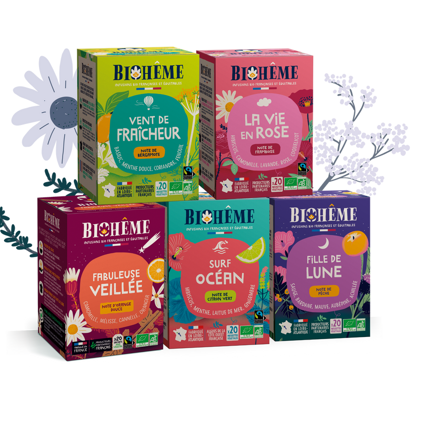 Infusions Bio - Tradition herboriste - Fabriquées en France - Biohême