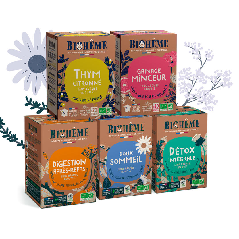 Infusions Bio - Tradition herboriste - Fabriquées en France - Biohême